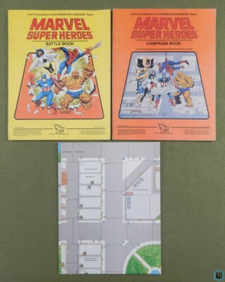 RULE BOOKS & MAP: Marvel Super Heroes RPG FASERIP TSR 6850 | eBay