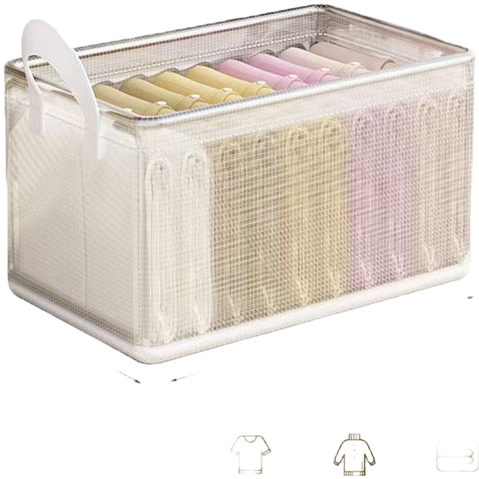 White PVC Foldable Storage Box with Zinc Coated Steel Frame 47x28x20 ...