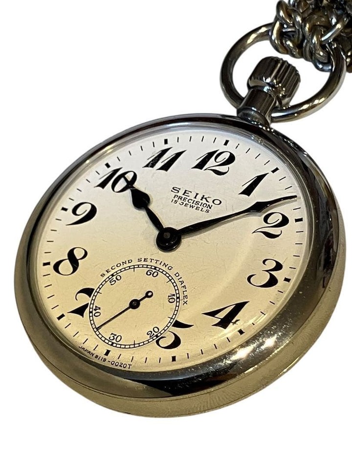 SEIKO Precision Mechanical Pocket Watch 15 Jewels Small Seconds Men's ...