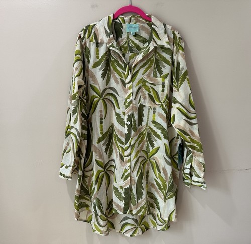 True Destinations Resort Wear Large Cotton Shirt Tunic Top Beach ...