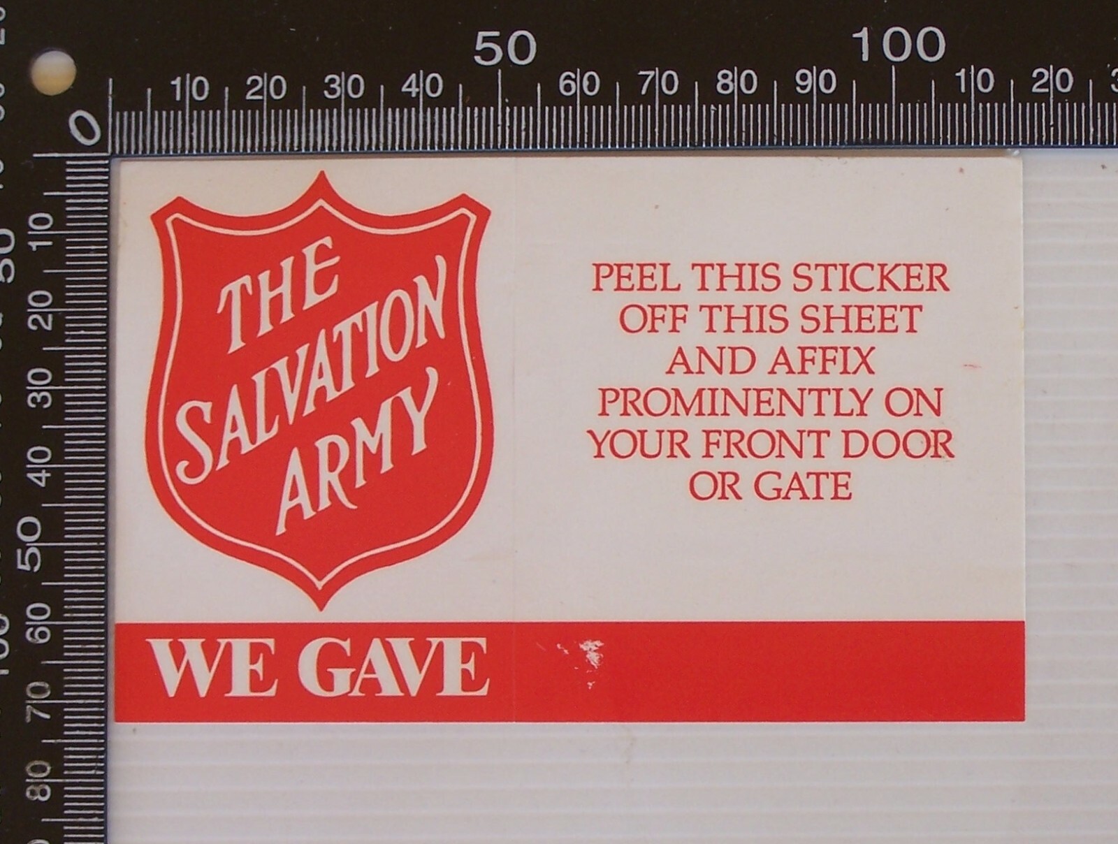 VINTAGE SALVATION ARMY RED SHIELD APPEAL WE GAVE AUSTRALIA DONATION ...
