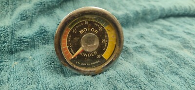 Vintage Stewart Warner Motor Minder Vacuum Gauge 2-5/8" Curved Lens ...