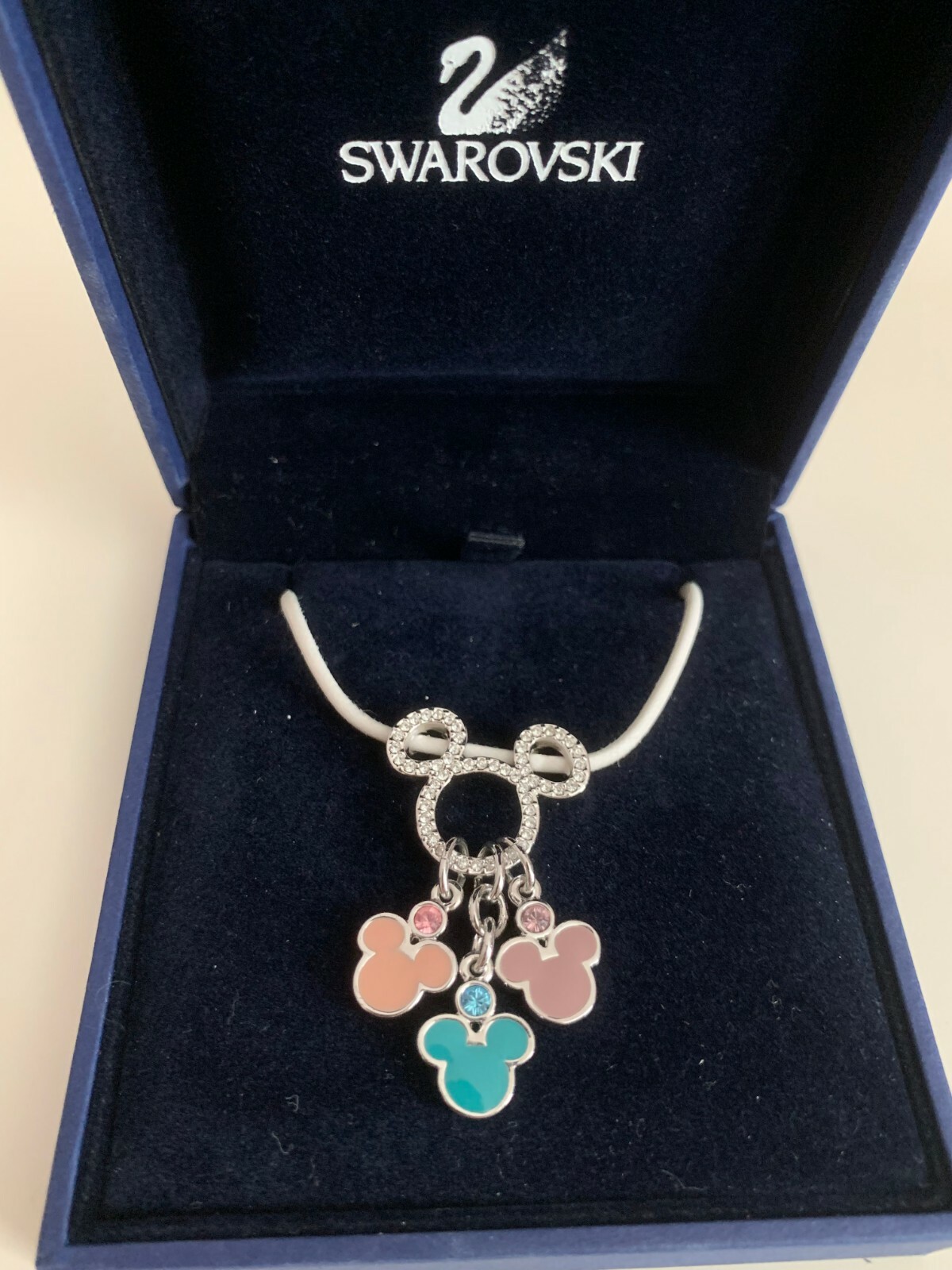 NEW Swarovski Mickey Mouse Necklace- Multicolored Pendant | eBay