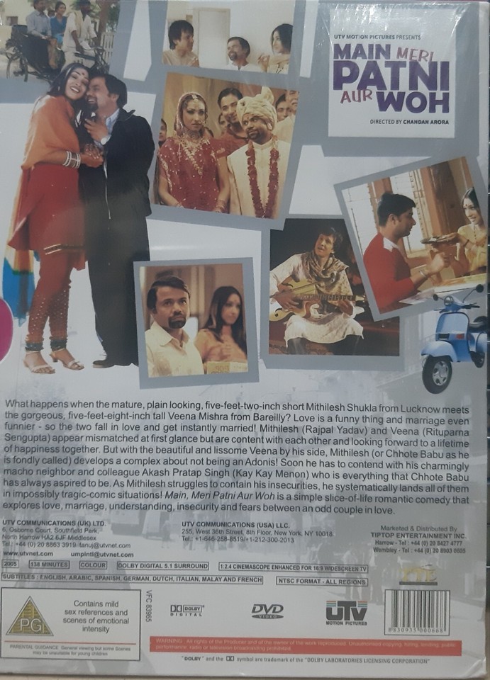 Main Meri Patni Aur Woh - Rajpal Yadav Bollywood Hindi Movie DVD Multi ...