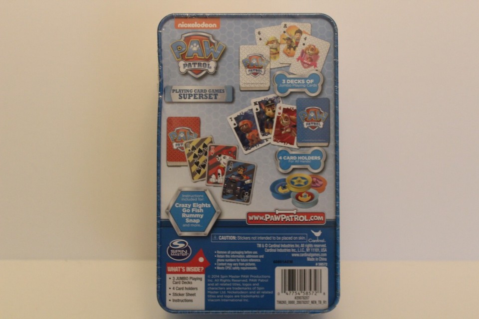 Paw Patrol Playing Card Game Superset – Nickelodeon Kids Game Set | eBay