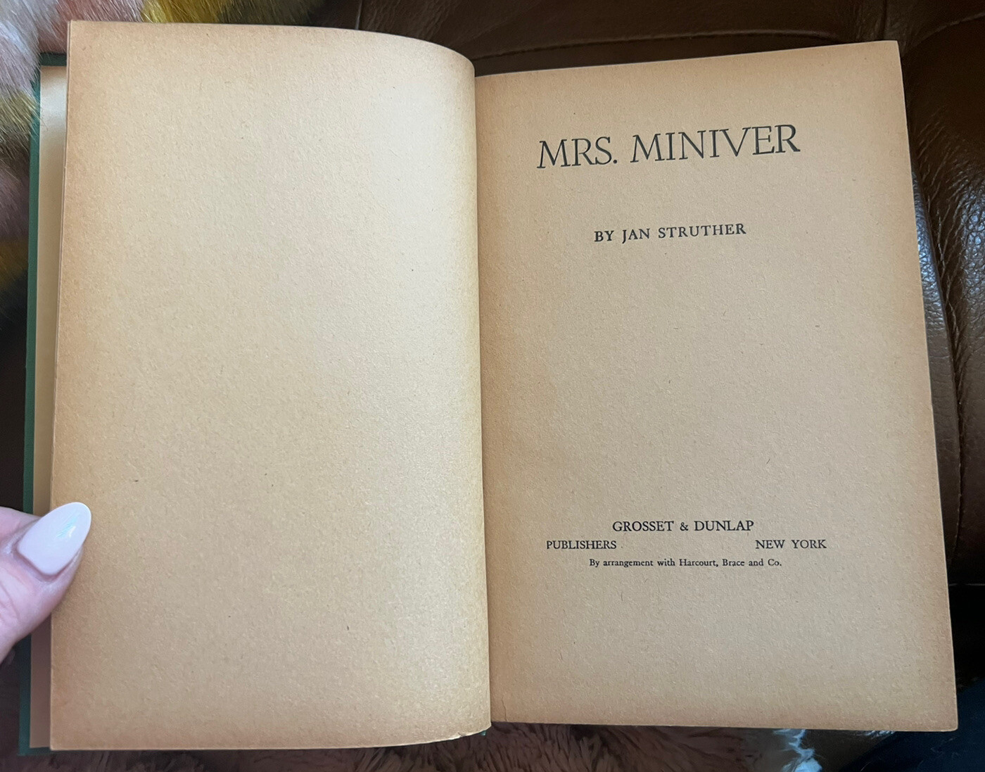 Vintage HC Book “Mrs. Miniver” by Jan Struther Grosset & Dunlap 1940 | eBay