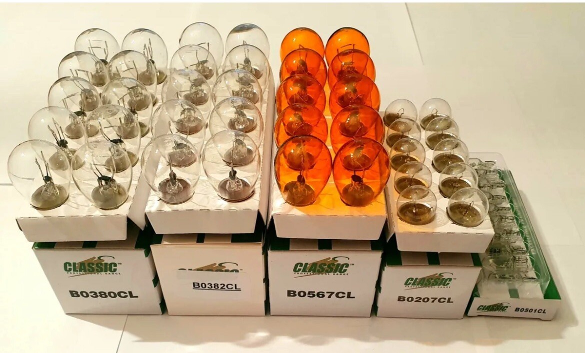 50 x Assorted Auto Car Trade Bulbs Set - 10 x 380 382 581 207 501 Bulbs ...