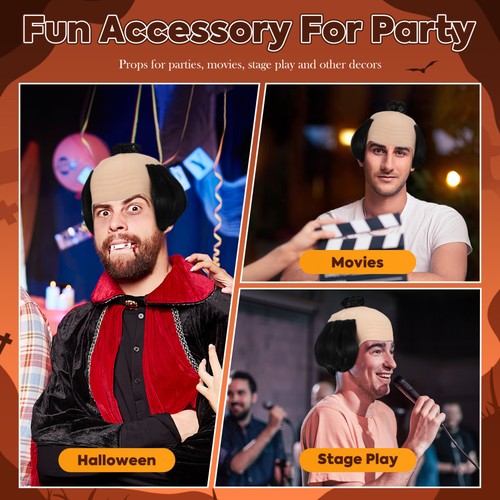 3 Pack Cosplay Bald Cap Muichiro Head Costume Funny Wigs for Party ...