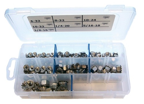 Stainless Steel Keps (K-Lock) Nut Assortment Kit 6-32 to 3/8-16 ...