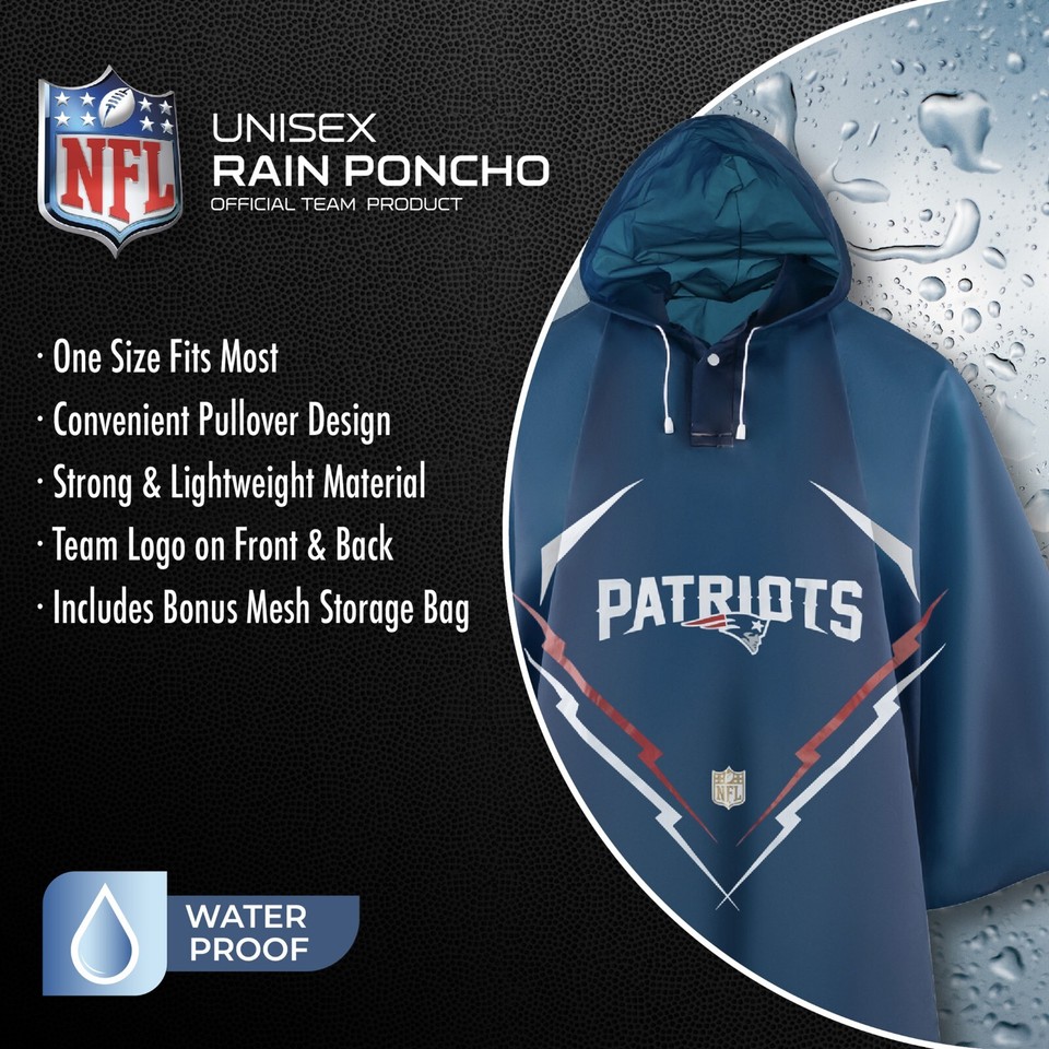 Impact Design NFL Team Unisex Rain Poncho - Premium Men and Women Rain ...