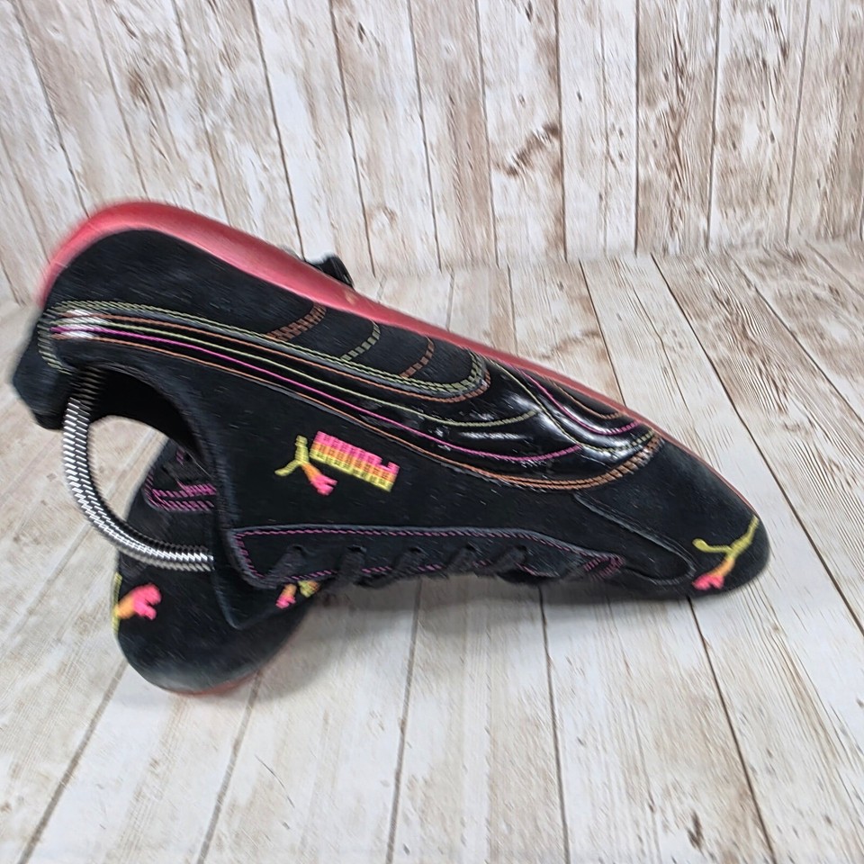 Puma Driving Shoes Suede Leather Low Top Sneakers Black Pink Yellow US ...
