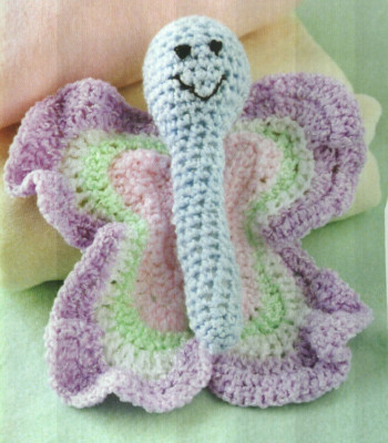 BUTTERFLY KISS RATTLE BABY TOY CROCHET PATTERN INSTRUCTIONS | eBay