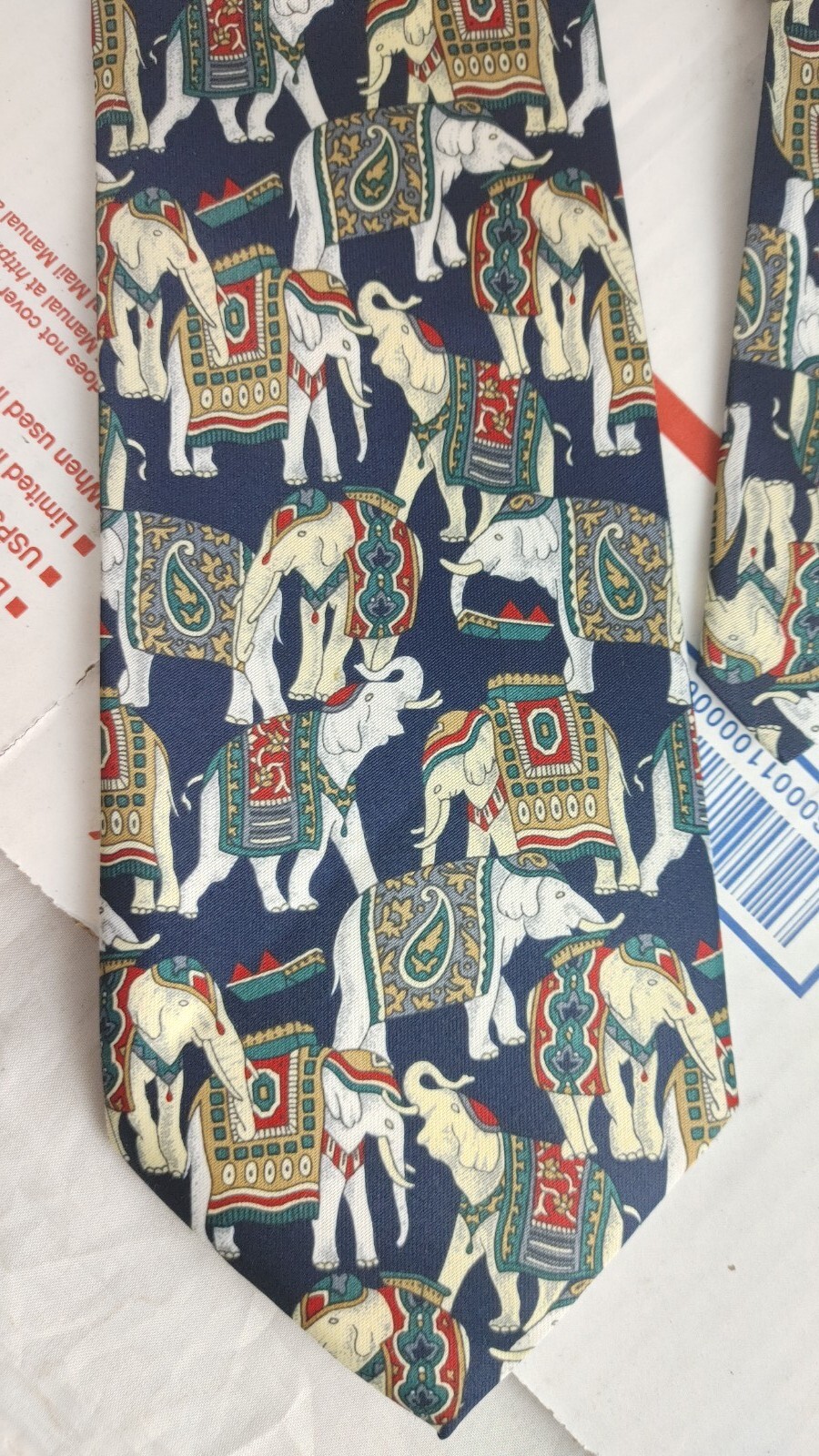 Genuine Vintage RENÉ CHAGAL Elephant Gents Silk Neckt… - Gem