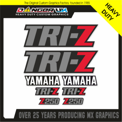 YAMAHA TRI-Z TRI Z 250 QUAD GRAPHICS DECALS STICKERS BLACK GREY | eBay UK