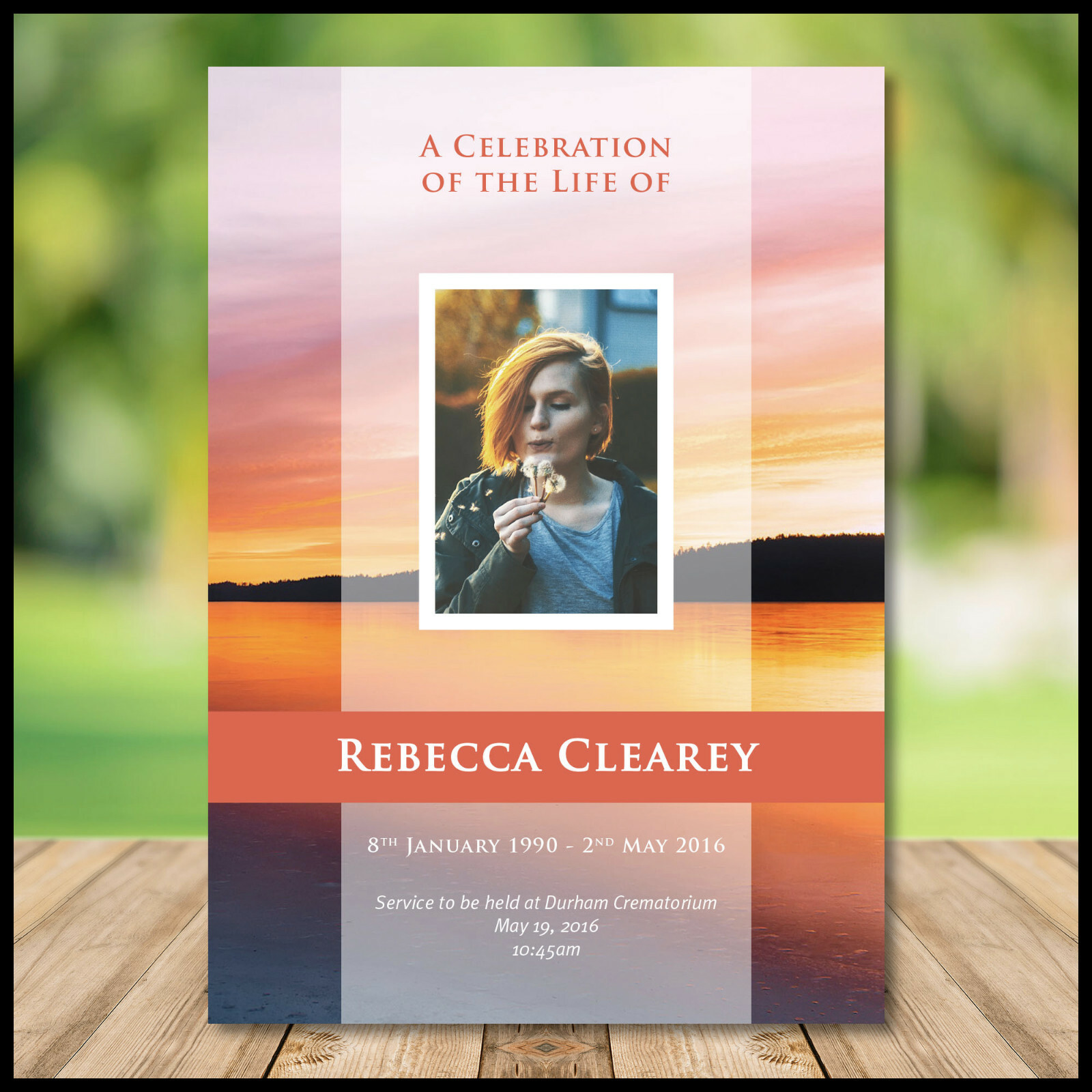 Personalised Funeral Order of Service Memorial Booklet Hymn Service ...