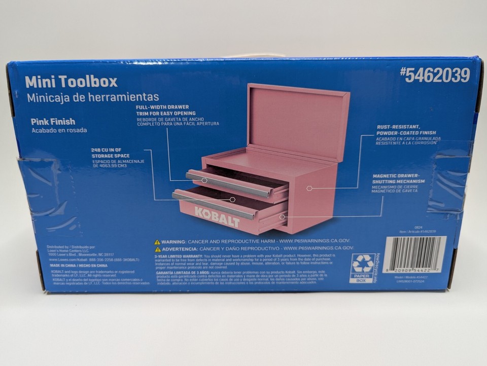 Kobalt Mini Tool Box Toolbox Pink Steel 5462039 (BRAND NEW) Lowe’s ...