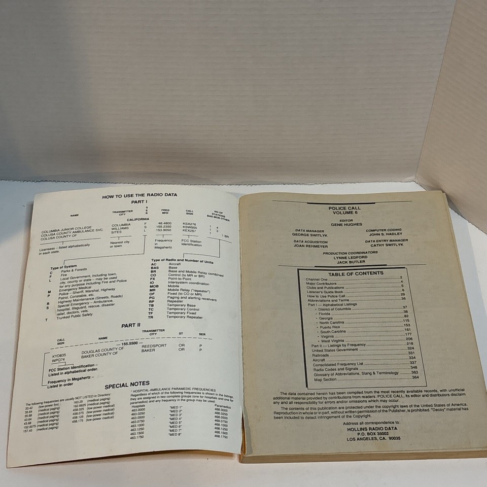 Radio Shack Police Call Frequency Guide 1995 Edition Volume 6 Fire ...