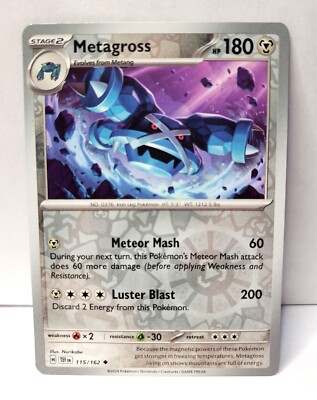 Pokémon TCG - Metagross - 115/162 - Reverse Holo - SV Temporal Forces ...