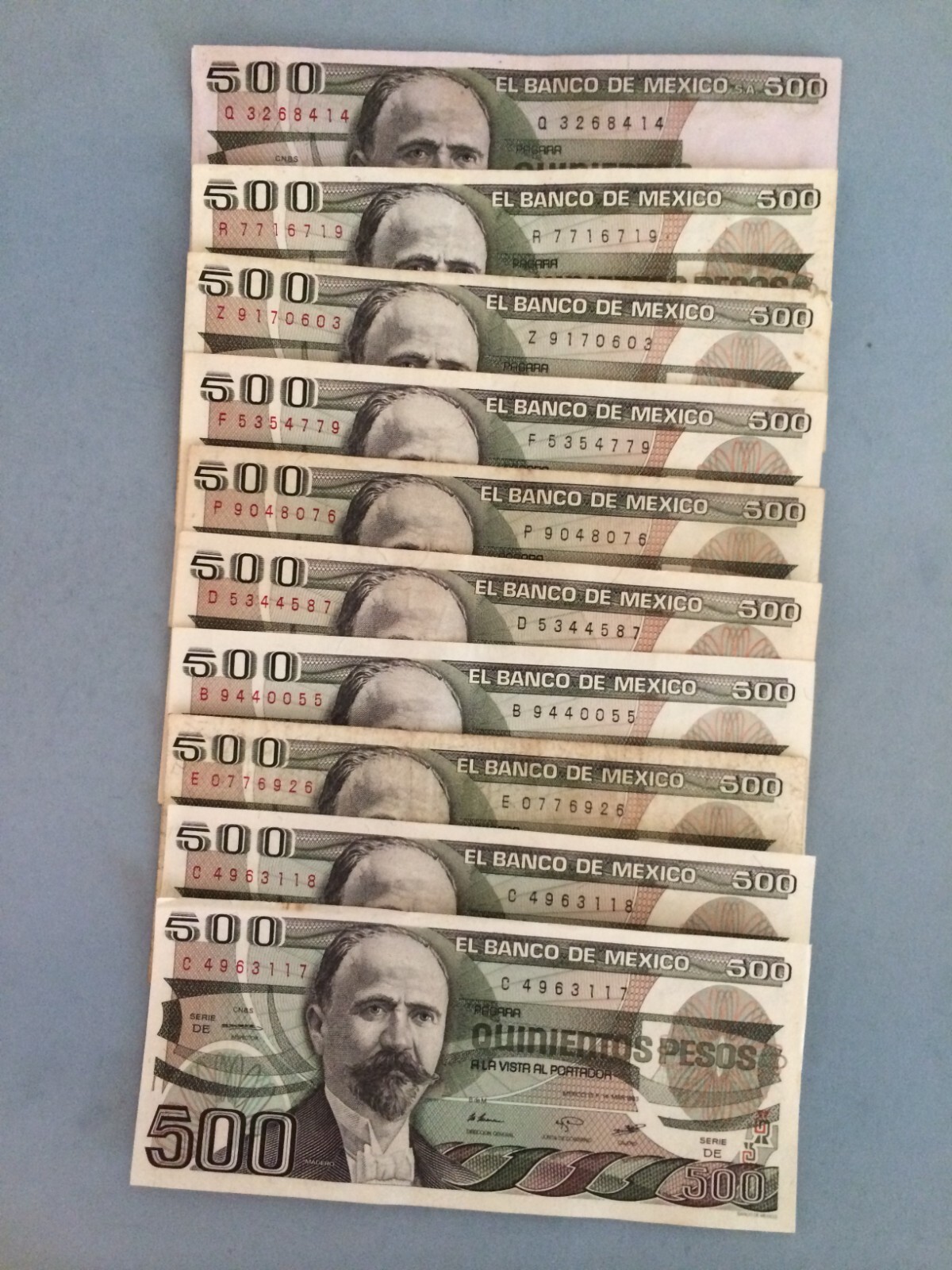 500 PESO MEXICO BANKNOTE MADERO LOT (10) 1980's MEXICO | eBay