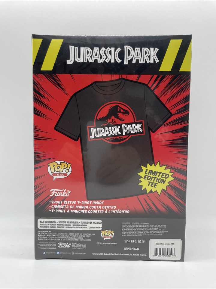 Funko Pop Tees Jurassic Park T-Shirt Size Medium M Boxed Gray Dino Tee ...