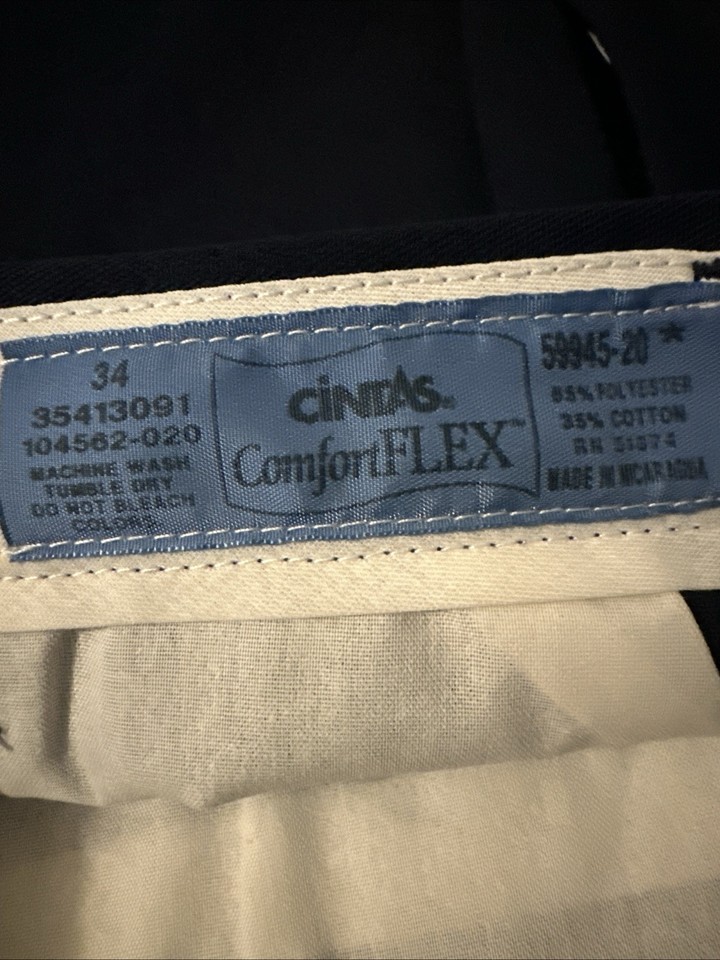 2 Cintas comfort flex High Visibility Navy Blue Safety Work pants 34x32 ...