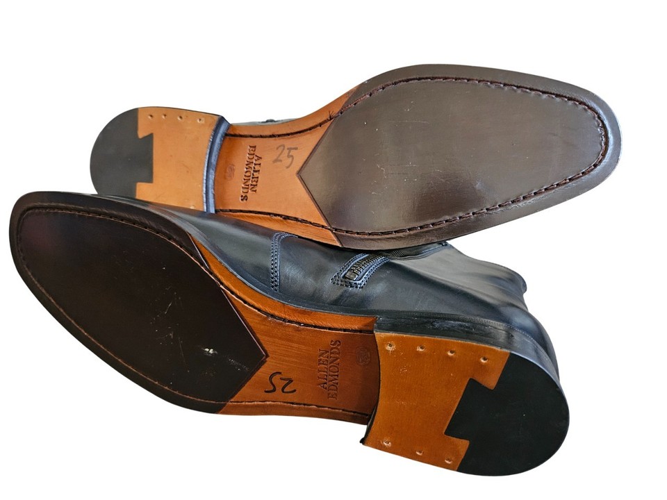 Allen Edmonds "SIENA" Men's Side Zip-Up Calfskin Leather Boots 12 D ...