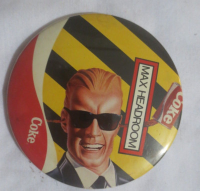 Coca-Cola Max Headroom Button Back 3 inch diameter | eBay
