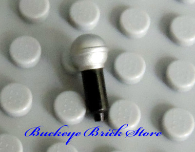 NEW Lego Minifig Band Music Utensil MICROPHONE Black w/ Pearl Gray Top ...