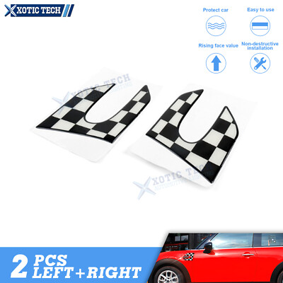 Vinyl Checkered Style Fender Side Scuttles Cover Trim For Mini Cooper ...