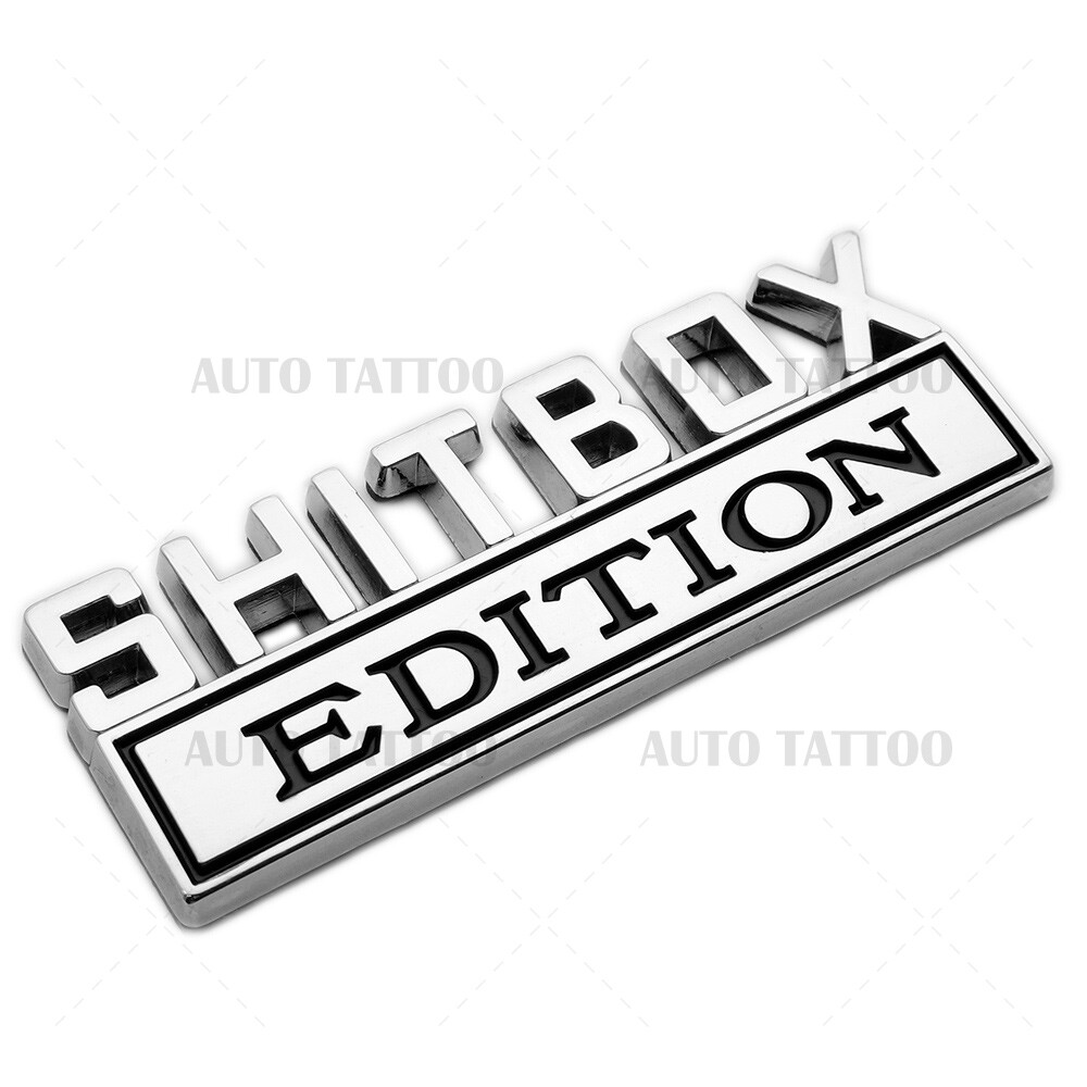 2Pcs ShitBox Edition 3D Car Truck Emblem Funny Badge Sticker Decal ...