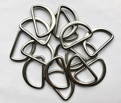 40mm D Rings WELDED Metal Silver Polished Quality Fasteners Craft D ...