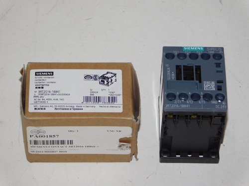 New Siemens 3RT2016-1BB41 Contactor Module 24VDC 9A 400V 4kW 1NO Unit ...