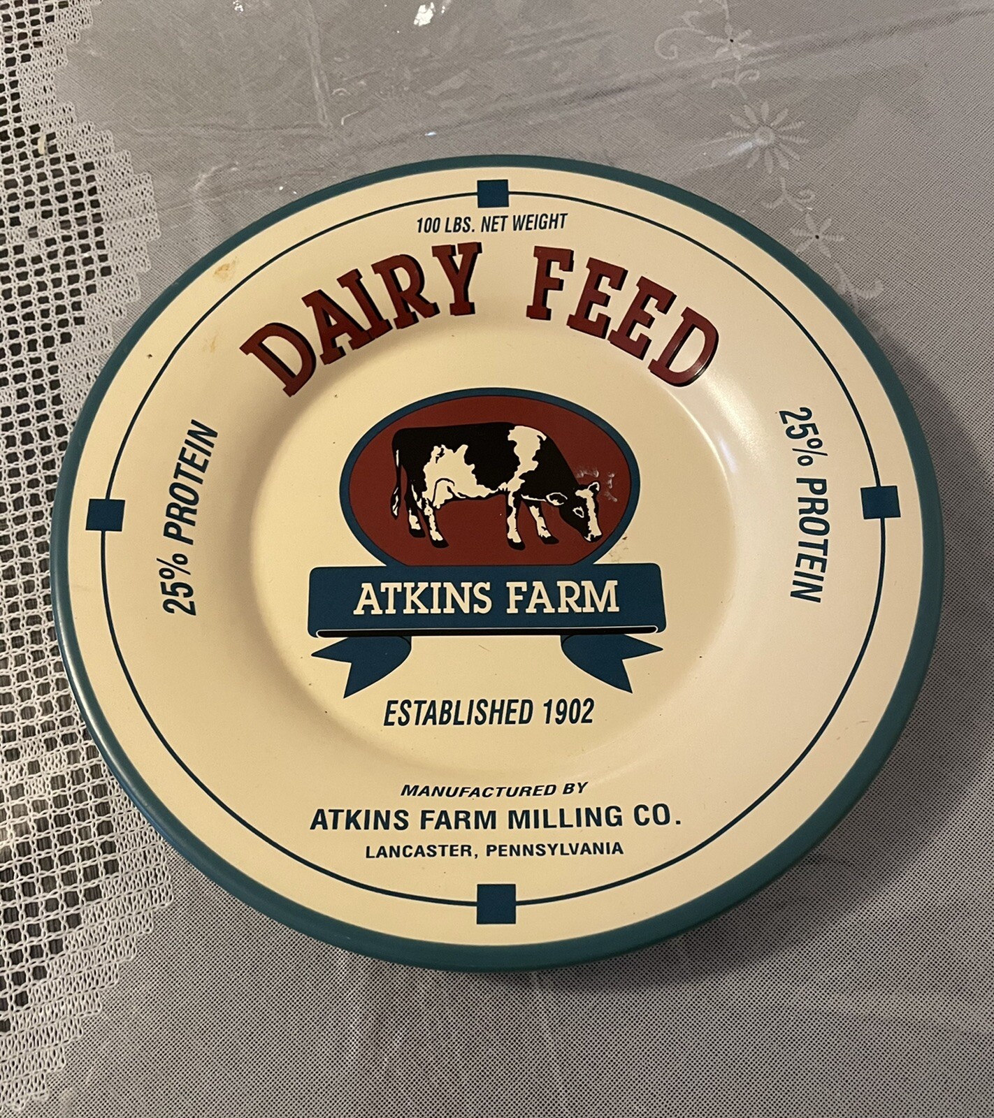 Dairy Feed Atkins Farm Milling CO Collectible Plate | eBay