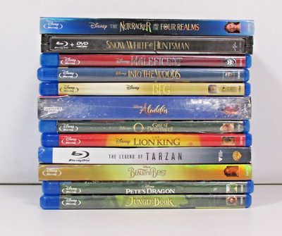 Lot of 12 Live Action Disney Blu-rays- Aladdin(New)/The Lion King/ Pete ...