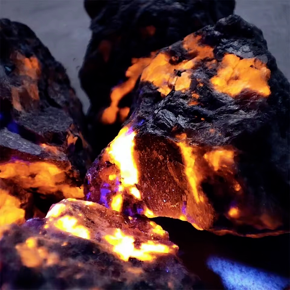 3Pcs Raw Rough Yooperlite Chunk UV Fluorescent Emberlite Glowing Rock ...