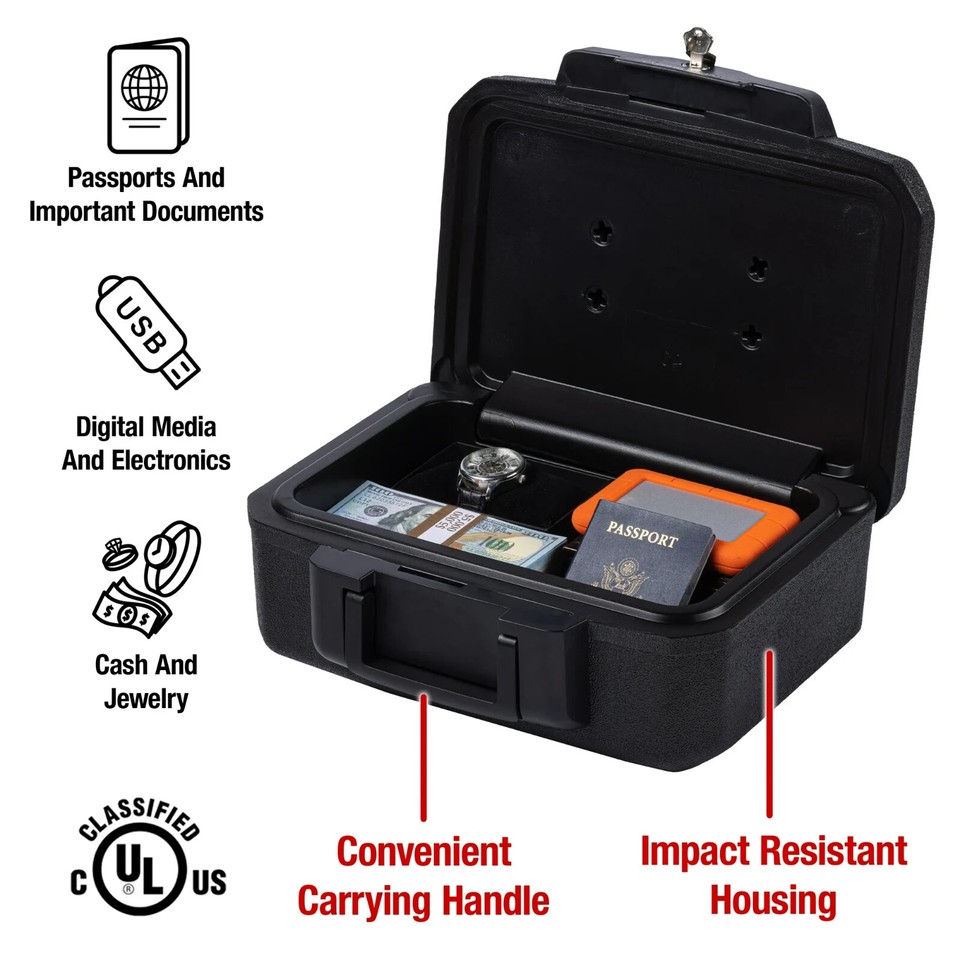 Sentry Fire Chest Fireproof Lock Box Hidden Money Cash Document Media ...
