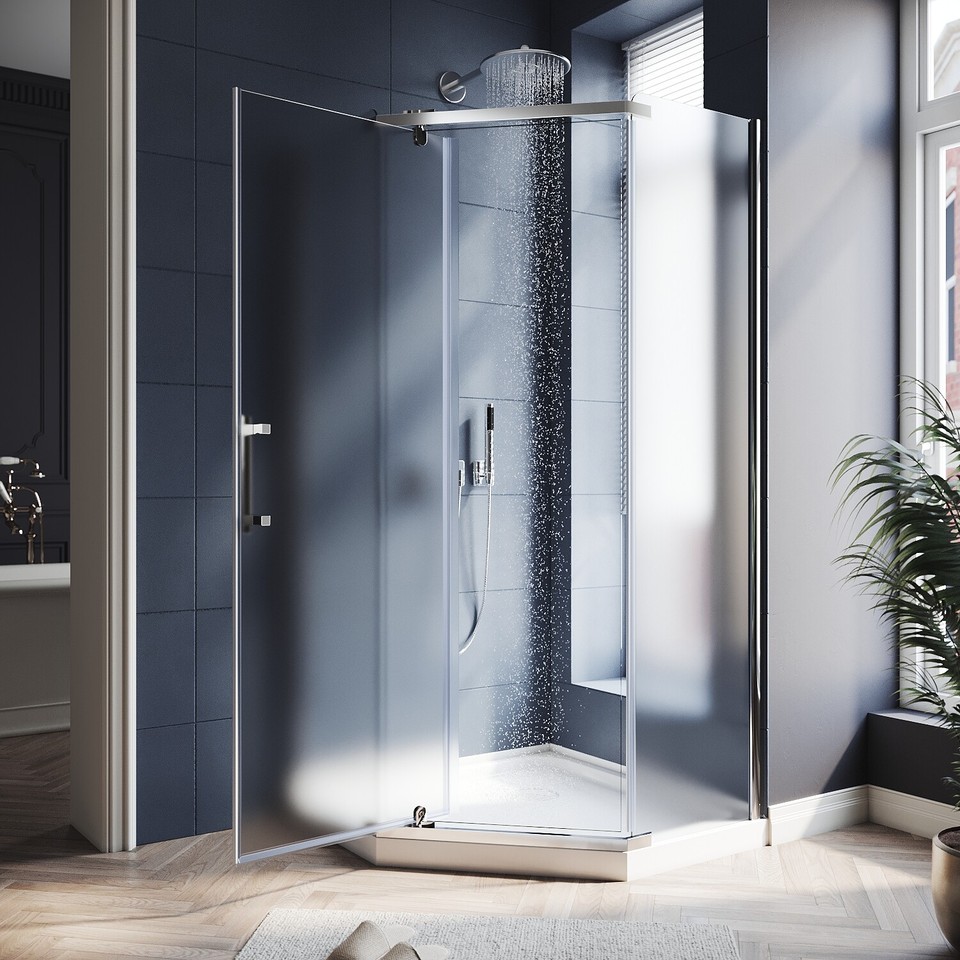 ELEGANT 36.5" x 36.5" x 72" Neo-Angle Corner Shower Door Enclosure Frameless | eBay