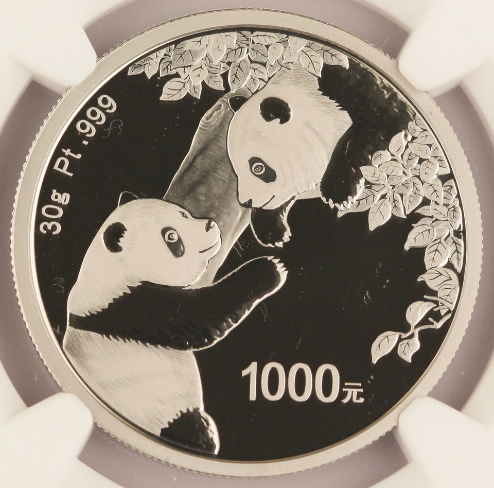 China 2023 1000 Yuan 30 Gram Platinum Panda Proof Coin NGC PF70 Ultra ...