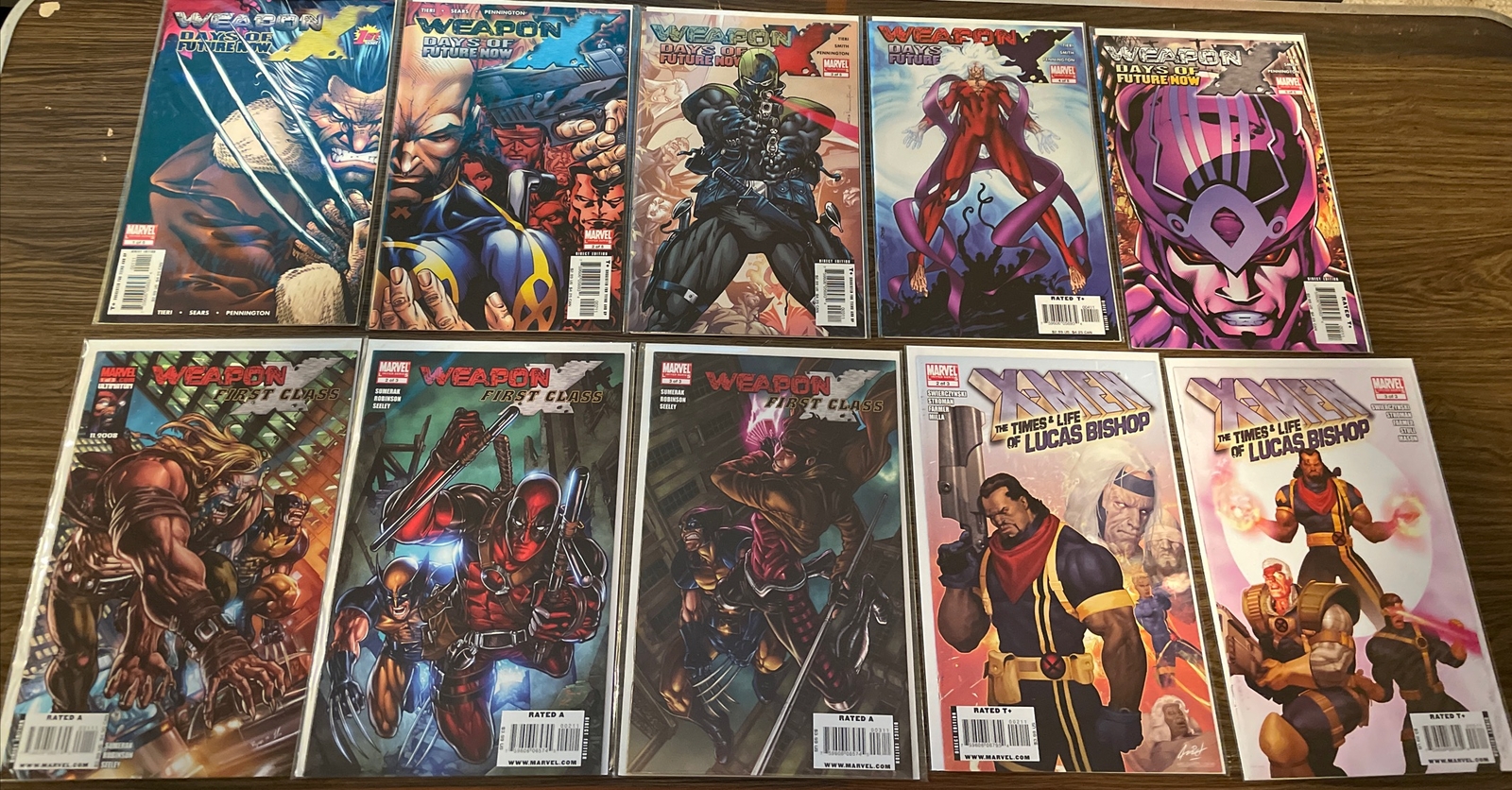 Marvel Comics Weapon X Days of future now, First Class, 10 Issue Lot ...