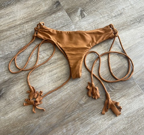 Kaohs Gypsy Bikini Bottom Small Tassel Bronze Seamless Skimpy Lace Up ...