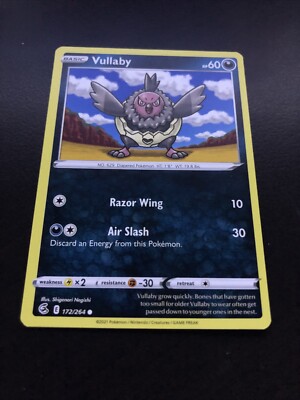 Pokémon TCG Vullaby Fusion Strike 172/264 Regular Common Card NM 2021 ...