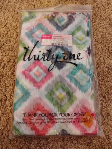Thirty-One 31 Avenue Scarf 800A Candy Corners Print NEW IN BAG NIB NIP ...