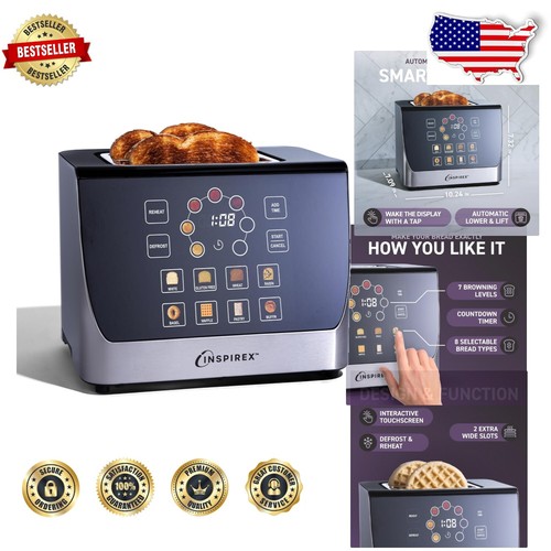 Smart Touchscreen Stainless Steel Toaster with 8 Bread Types ...