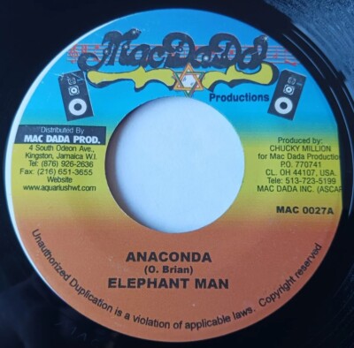 Elephant Man - Anaconda / Casino Version Vinyl 45 - Mac Dada ...