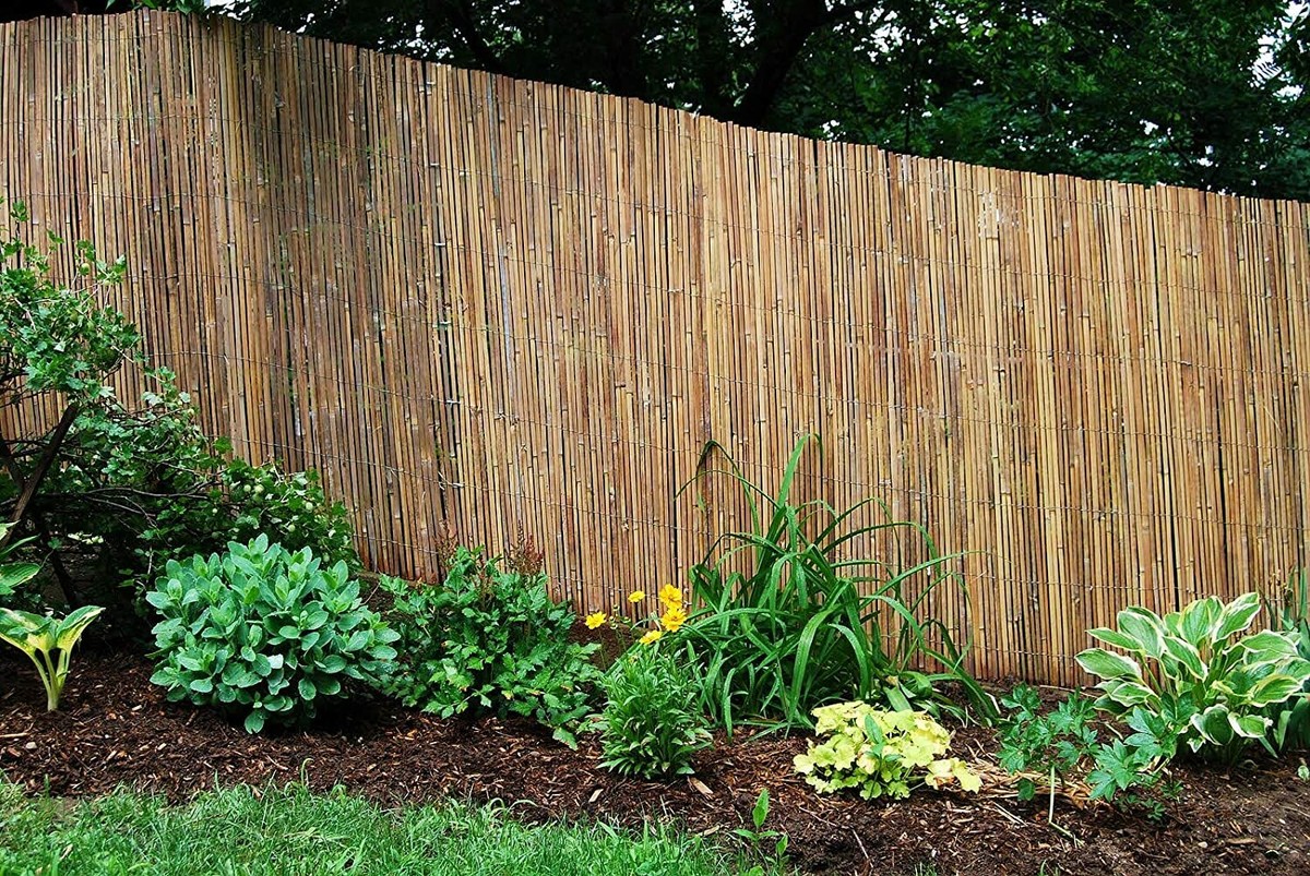Bamboo Reed Garden Fence Split Bamboo Garden Fence Screening: Natural