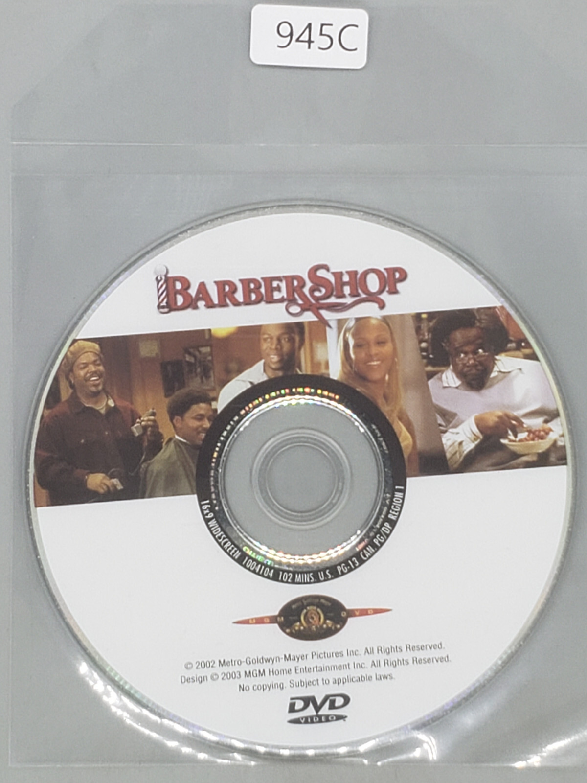 Barbershop (DVD, 2003, Special Edition) Disc Only No Tracking ...
