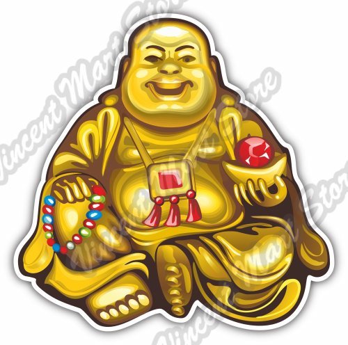 Gautama Buddha Feng Shui Talisman Hotei Car Bumper Vinyl Sticker Decal ...