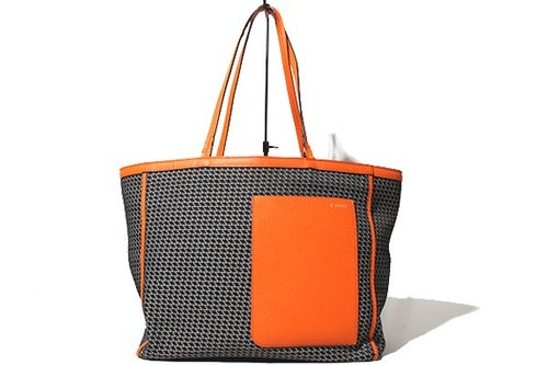 Valextra Monogram Allover Tote Leather Orange Women's Used Authentic | eBay