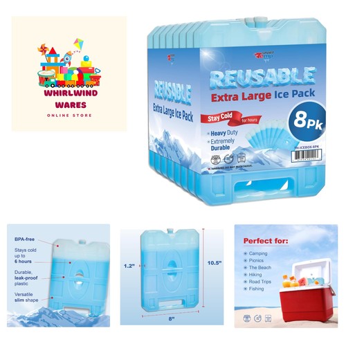 Reusable Jumbo Ice Pack - Long Lasting - Perfect for Keeping Food Or ...