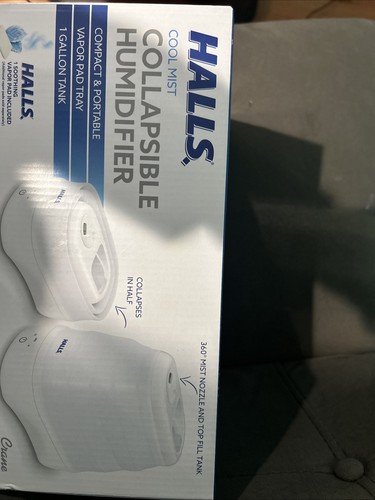 Crane x HALLS Collapsible Cool Mist Humidifier 3.5L/1 Gallon White/Blue ...